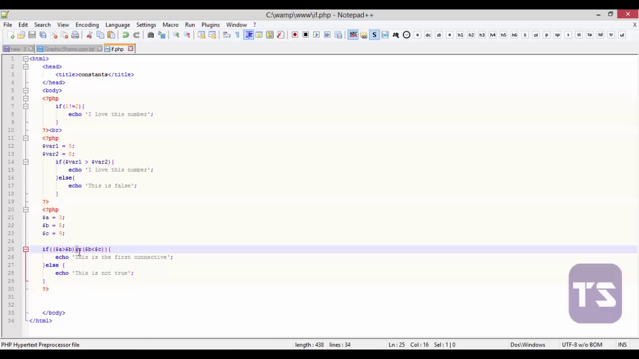 If Else Statements  - Lecture 21 (PHP Tutorial)
