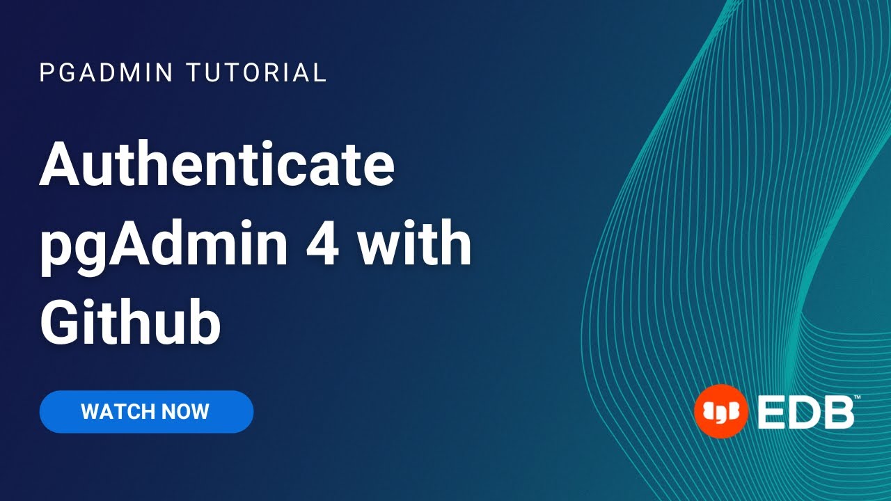 Authenticate pgAdmin 4 with Github