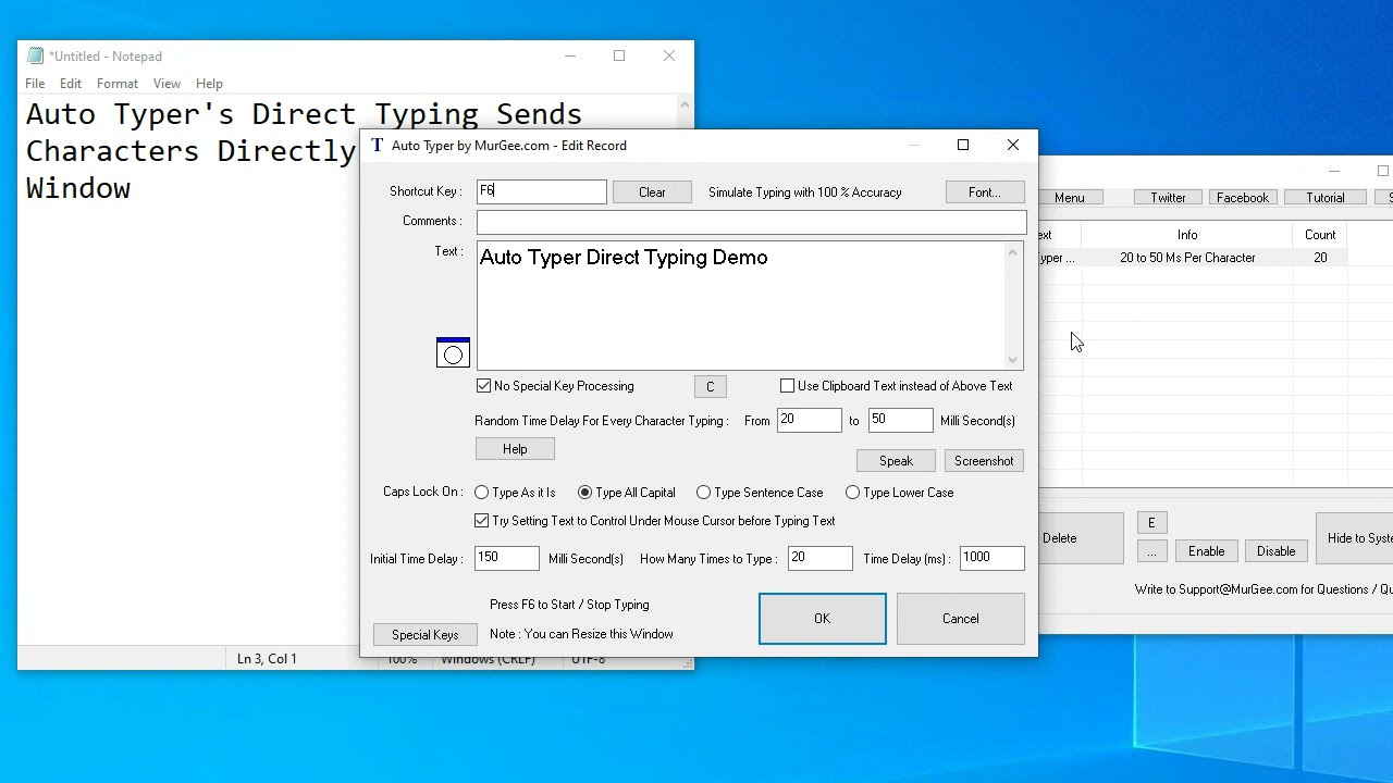 Auto Typer Direct Typing Demonstration