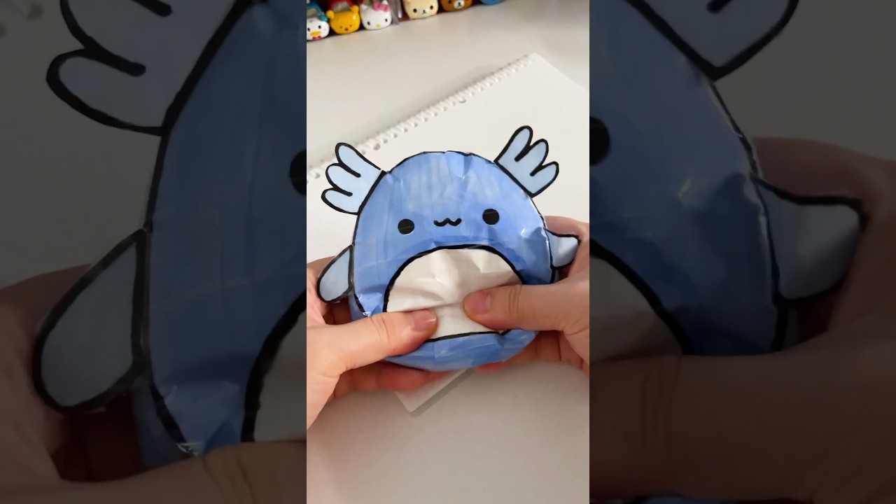 Cute Axolotl Paper Squishmallow Tutorial💖 #papercraft #asmr #papersquishy #squishmallows