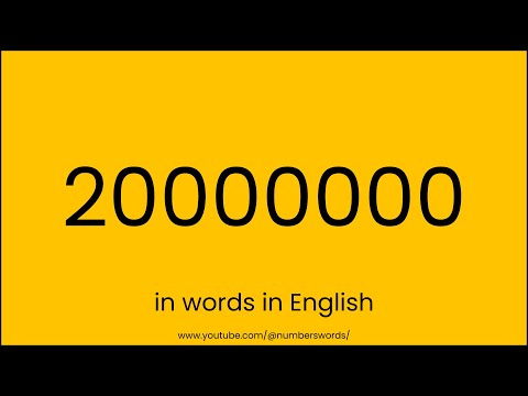How to write 20000000 in words