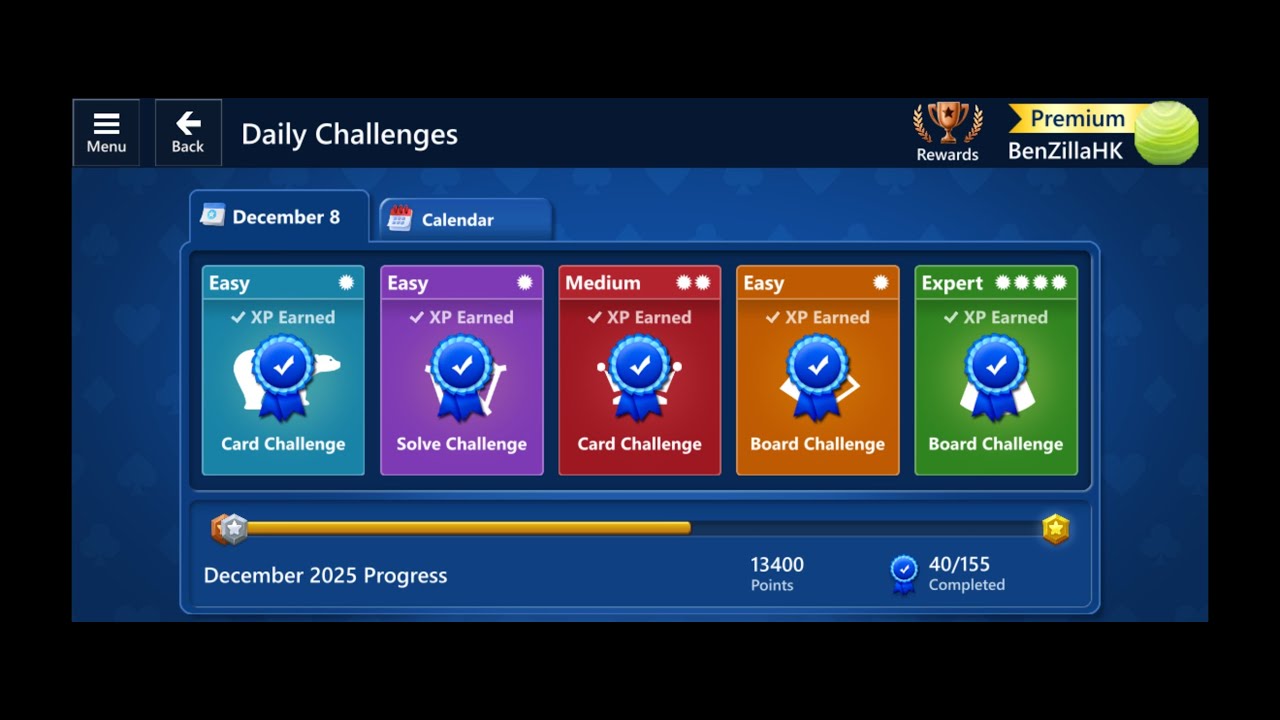 Microsoft Solitaire Collection | Daily Challenges | 8 December 2025 Solution