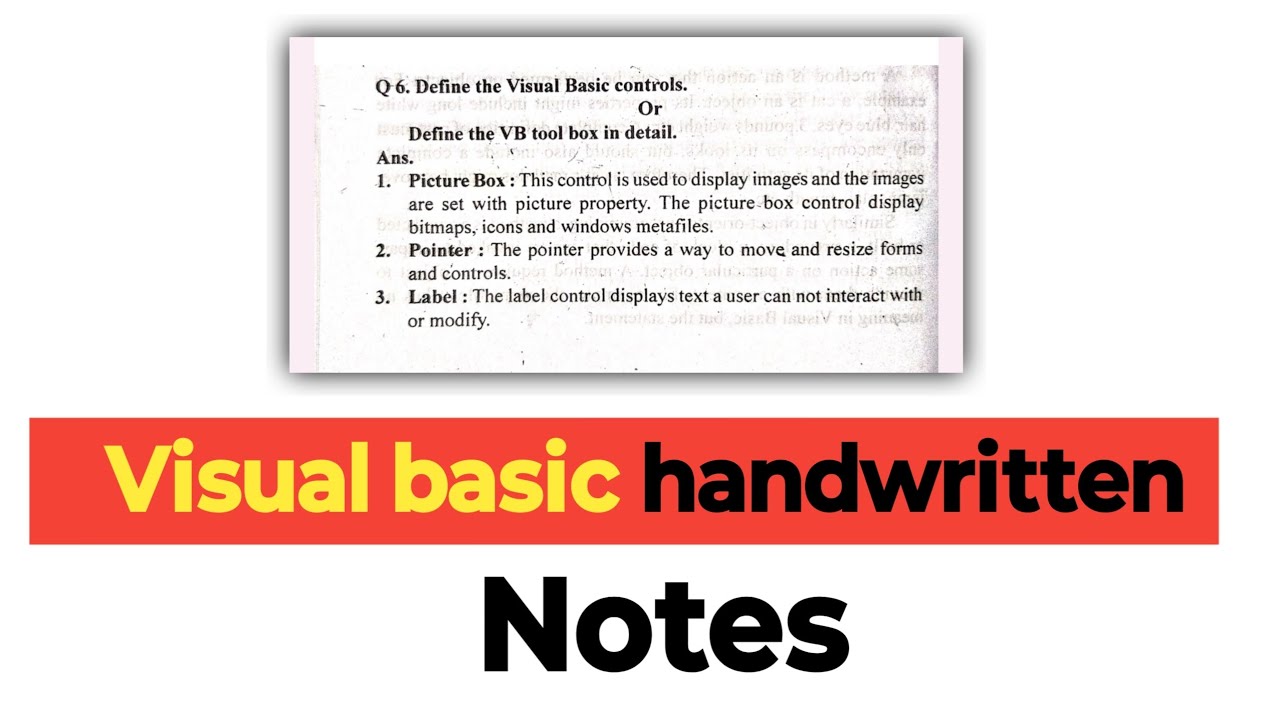 Visual basic handwritten notes part 2 | VB6 handwritten notes #visualbasic #vb6
