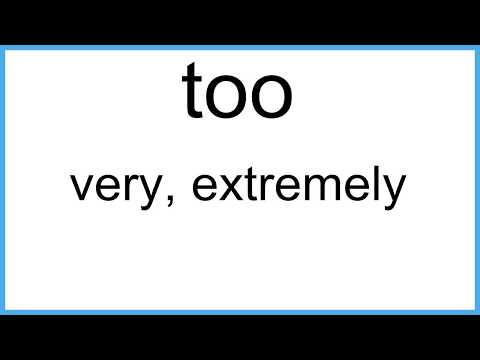 too The New English Dictionary meaning | Vocabulary for Kids | Children's Dictionary
