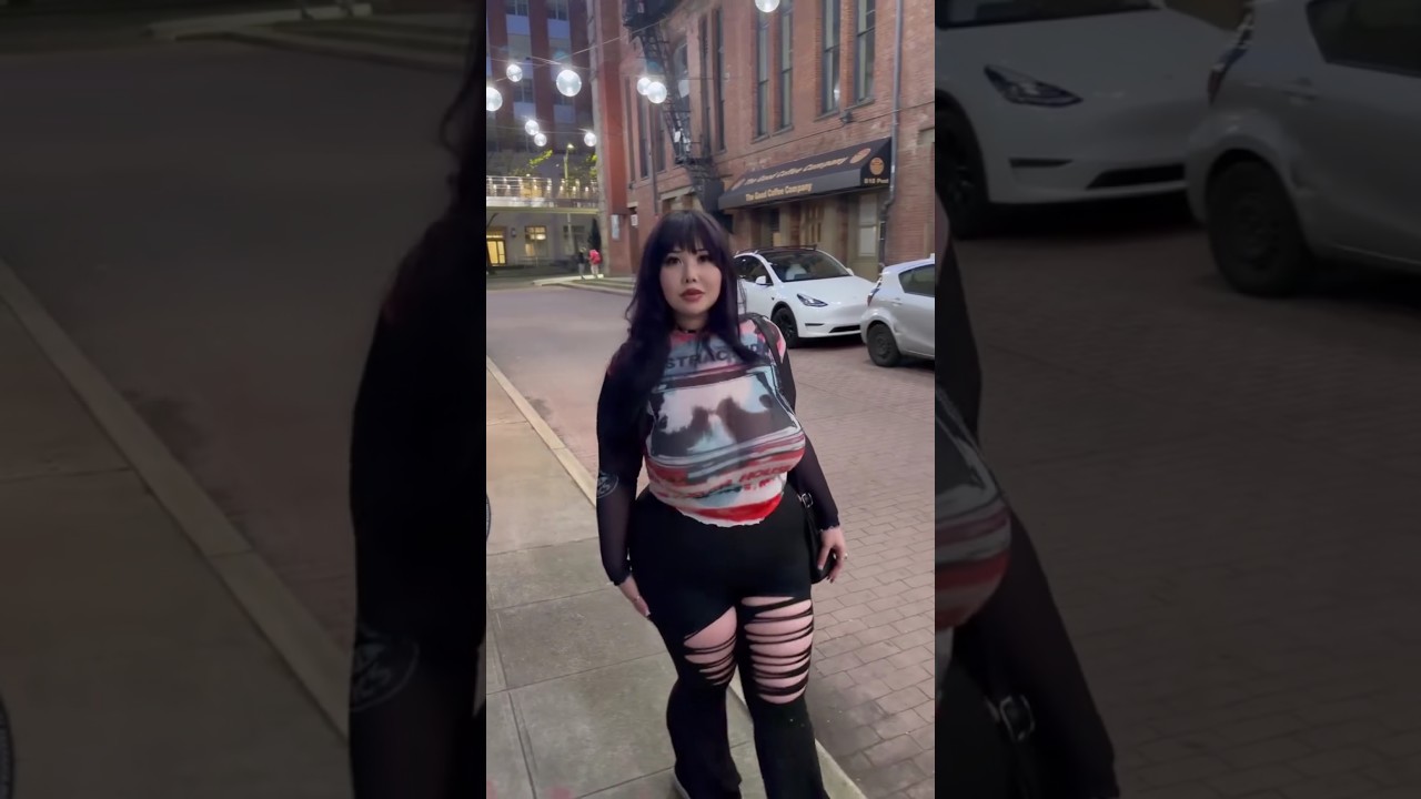Gothic BBW fat Girl public life