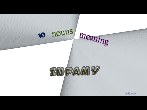 infamy - 10 nouns which are synonym to infamy (sentence examples)