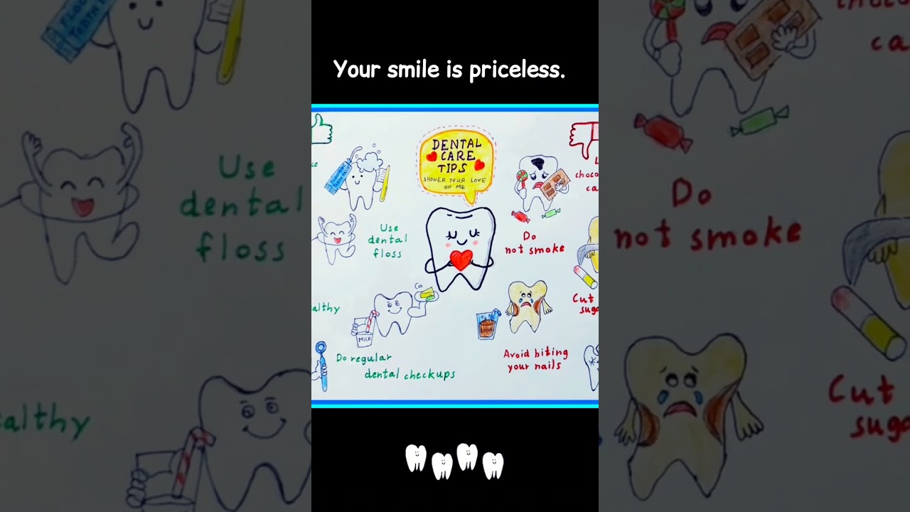 World Oral Health Day | Dental Care Day | Tooth care tips poster drawing school project kids art