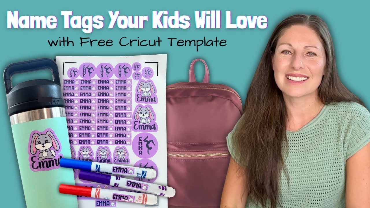 Back-To-School Labels with Cricut | Free Template for Print then Cut | DIY Name Tag Stickers