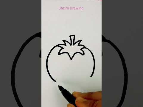 Tomato 🍅 drawing easy #vegetables #tomato #jasimdrawing