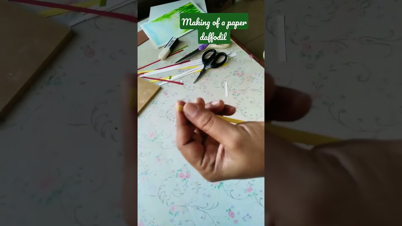 Making of a paper daffodil, watch full video on the channel #onedgequilling #papercraft