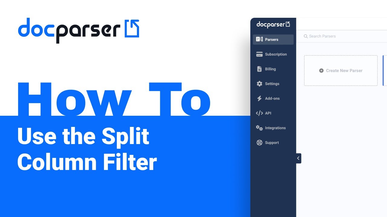 Docparser Academy: How to Use the Split Column Filter