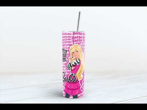 Barbie Do It All 20oz Skinny Tumbler Sublimation Wrap PNG, Waterslide, UV DTF