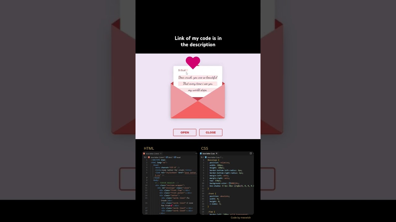 #programming #love #letter #codes #foryou #htmlcssjavascript