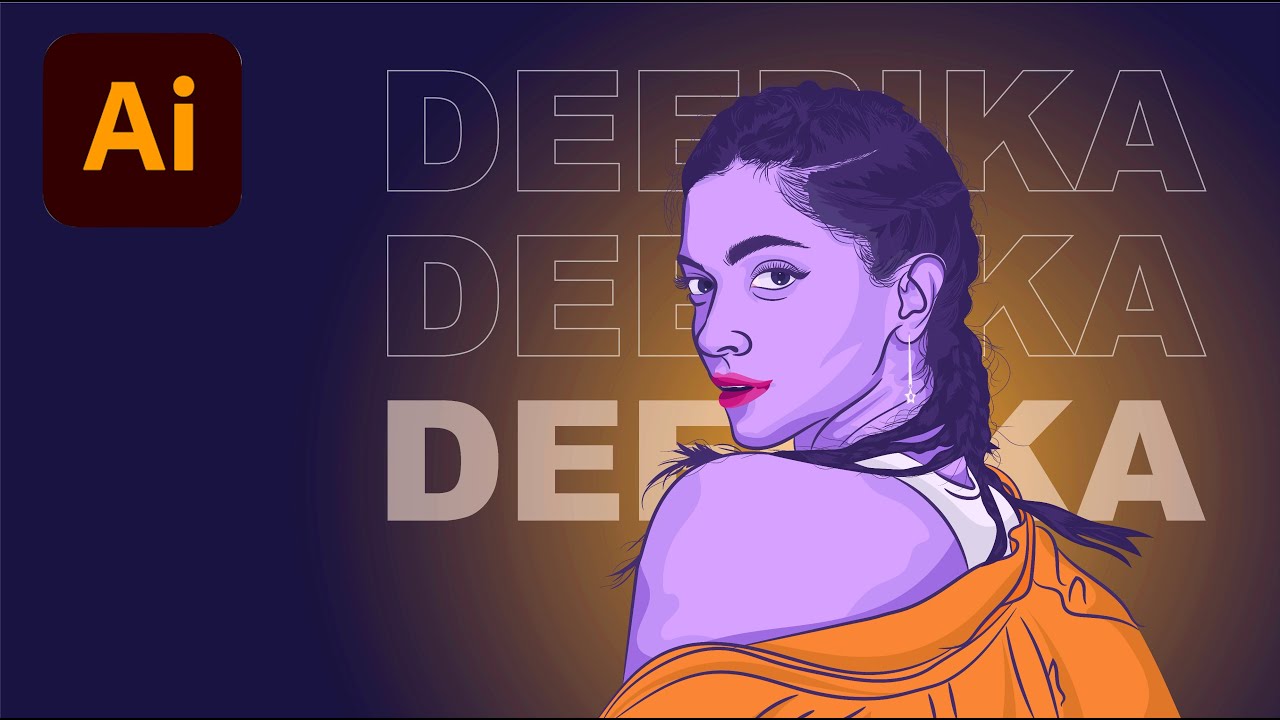 How to Draw Vector Portrait in Adobe  Illustrator 2021 | Deepika Padukone | Speed Art