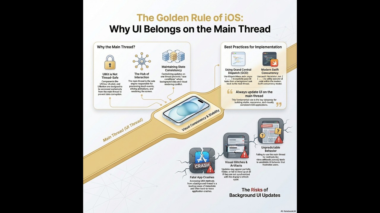 30 . Why UI Updates Must Always Run on the Main Thread in iOS | Eng