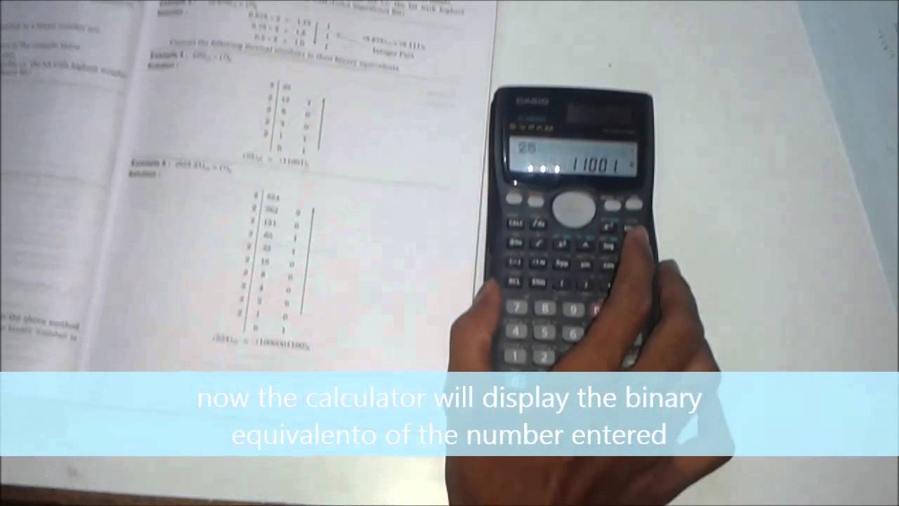 Decimal to Binary and Hexadecimal conversions using casio fx-991MS | HYONKOWS