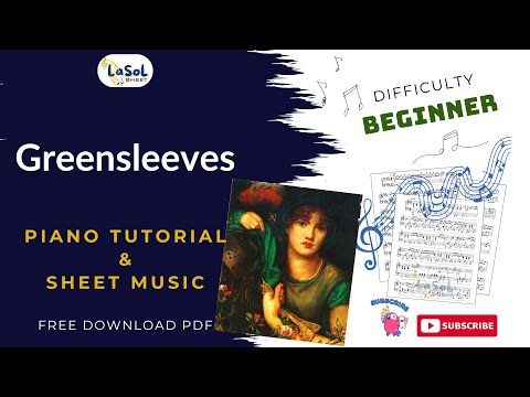 GREENSLEEVES | PIANO TUTORIAL & SHEET MUSIC (FREE) | Beginner Ver.