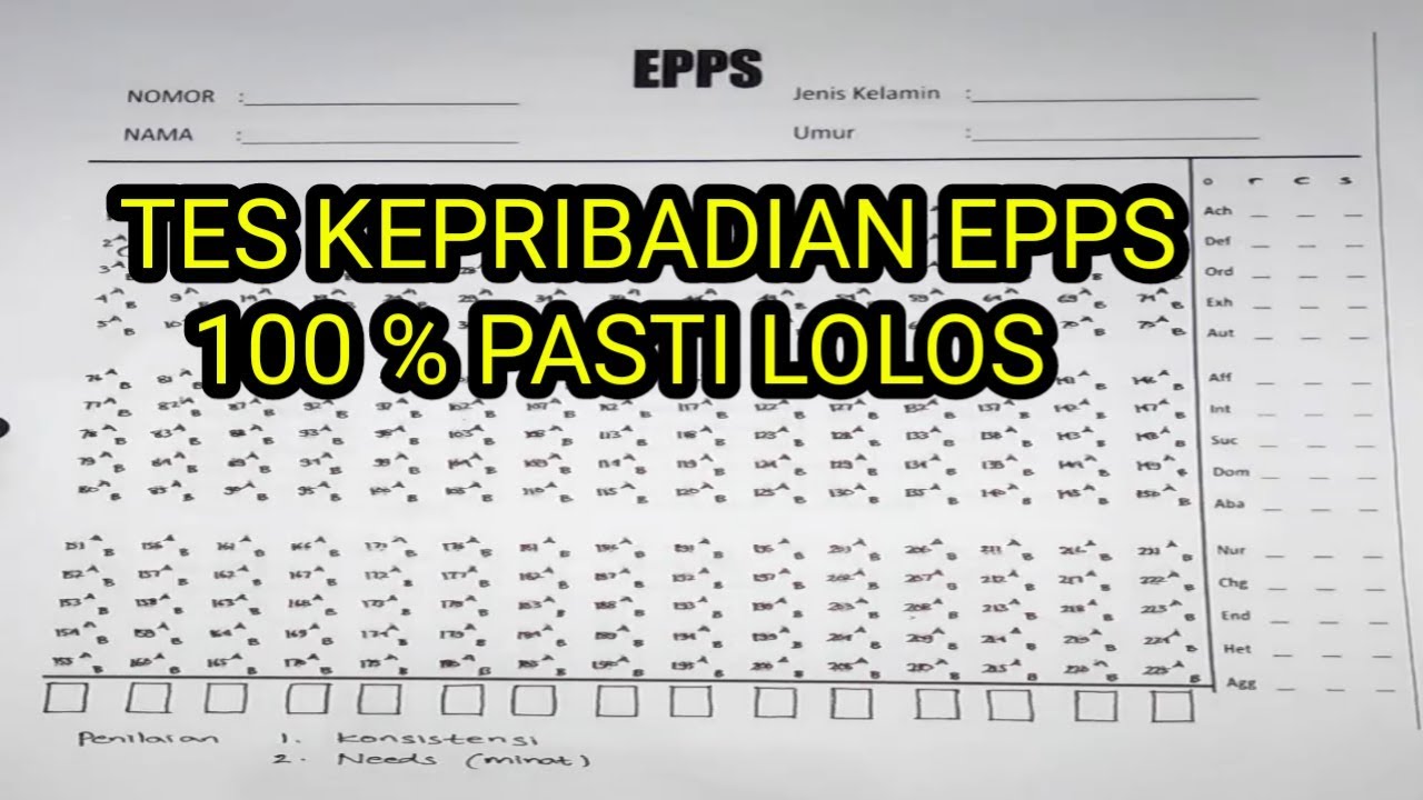 Tes Kepribadian epps 