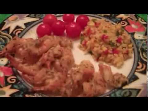 Garlic Buttered Shrimp + Spanish Rice !