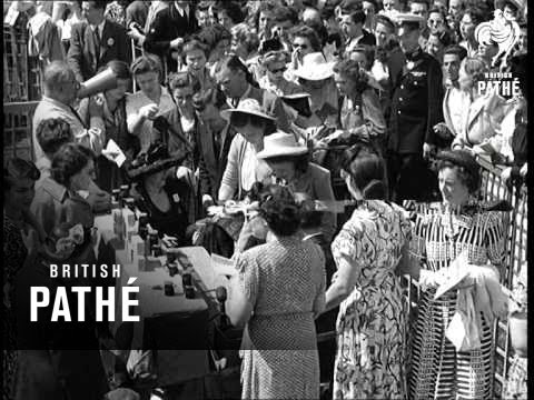 Fans Crowd Film Stars Garden Party (1949)