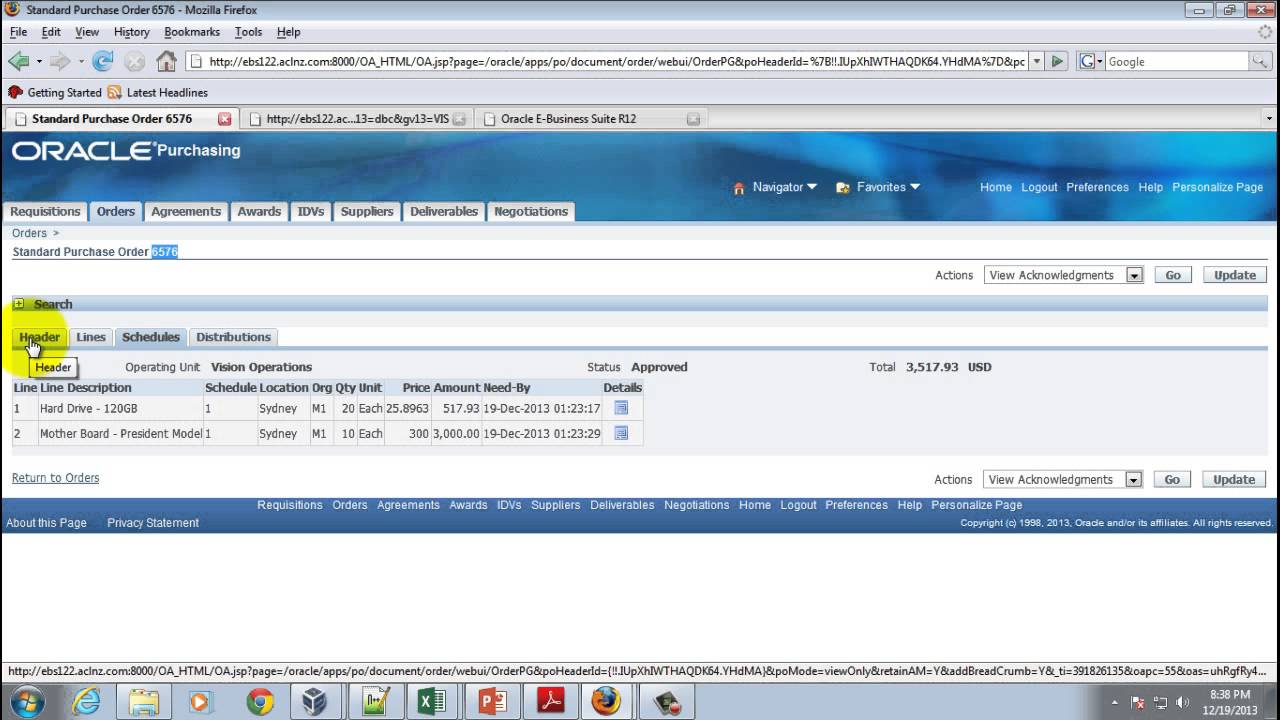 PO Matching to Invoice in R12.2 Oracle Payables