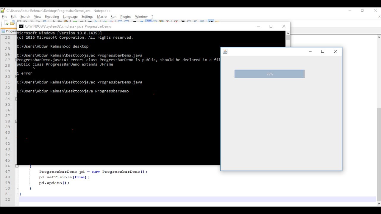 JProgressBar Tutorial Java with source code