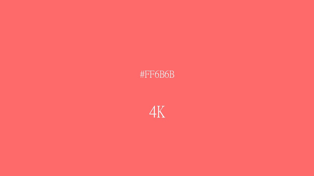 Soft Red Screen (#FF6B6B) | 1 Hour 4K Solid Color Background | No Sound