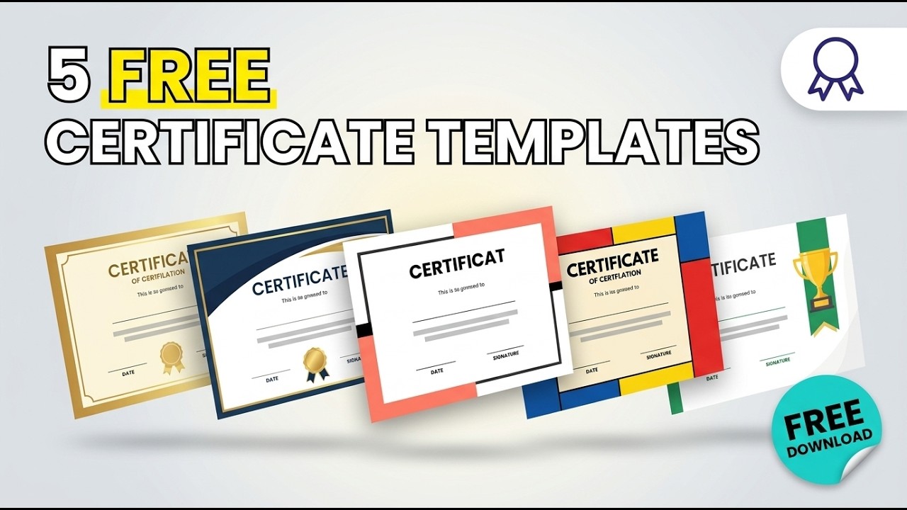 5 Free Certificate Templates Every Course Creator Needs (No Watermark, No Signup)