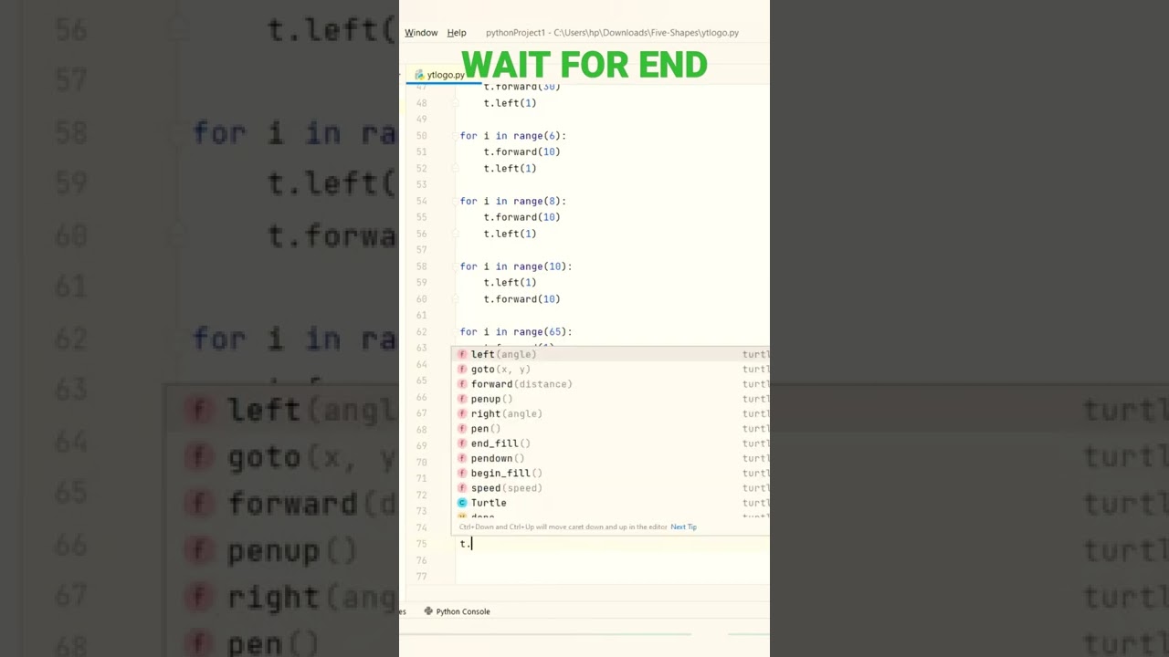 Creating YouTube Logo with turtle in python 😯😃 || YouTube Logo in python😄😃 #coding #short #shorts