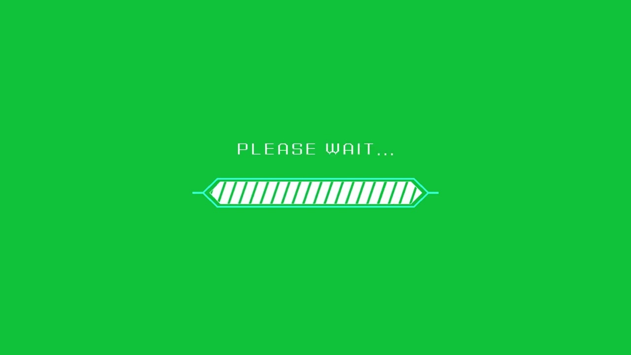 Please Wait Animation | Green Screen Loading Bar Clip