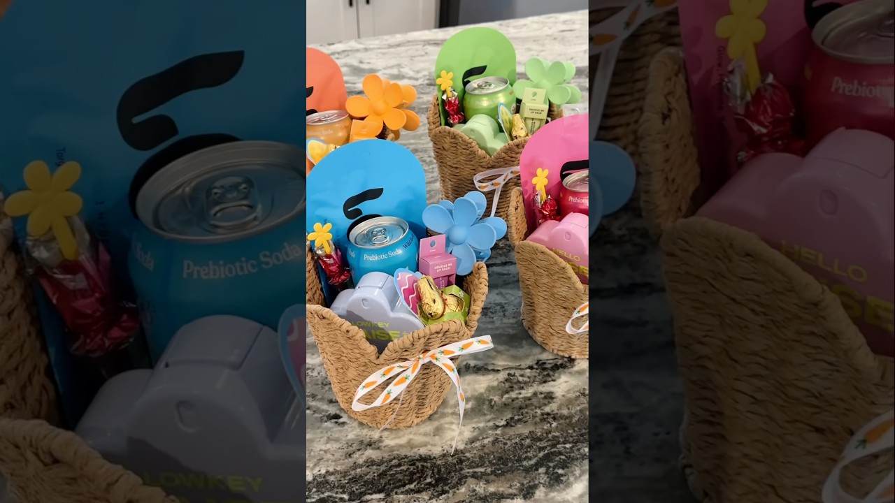 spring baskets for besties! 🩵🌸🐣 #easterbasket #asmr