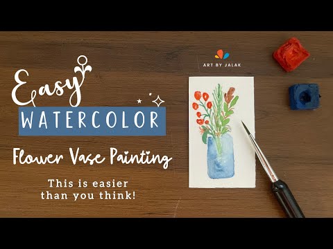How to Paint Loose Watercolor Tutorial For Beginners | Vase Painting