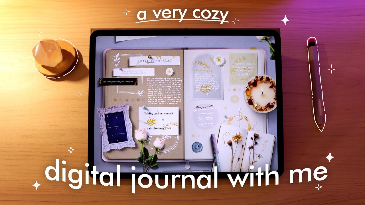 Digital journal with me on my iPad using GoodNotes app / a very cozy self-care edition ✨