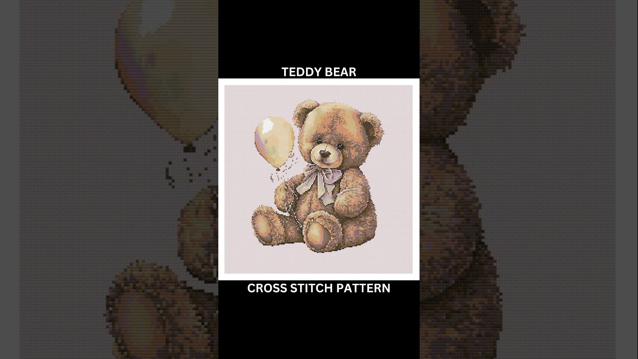Teddy Bear Cross Stitch Pattern by Welovit | welovit.net | #welovit