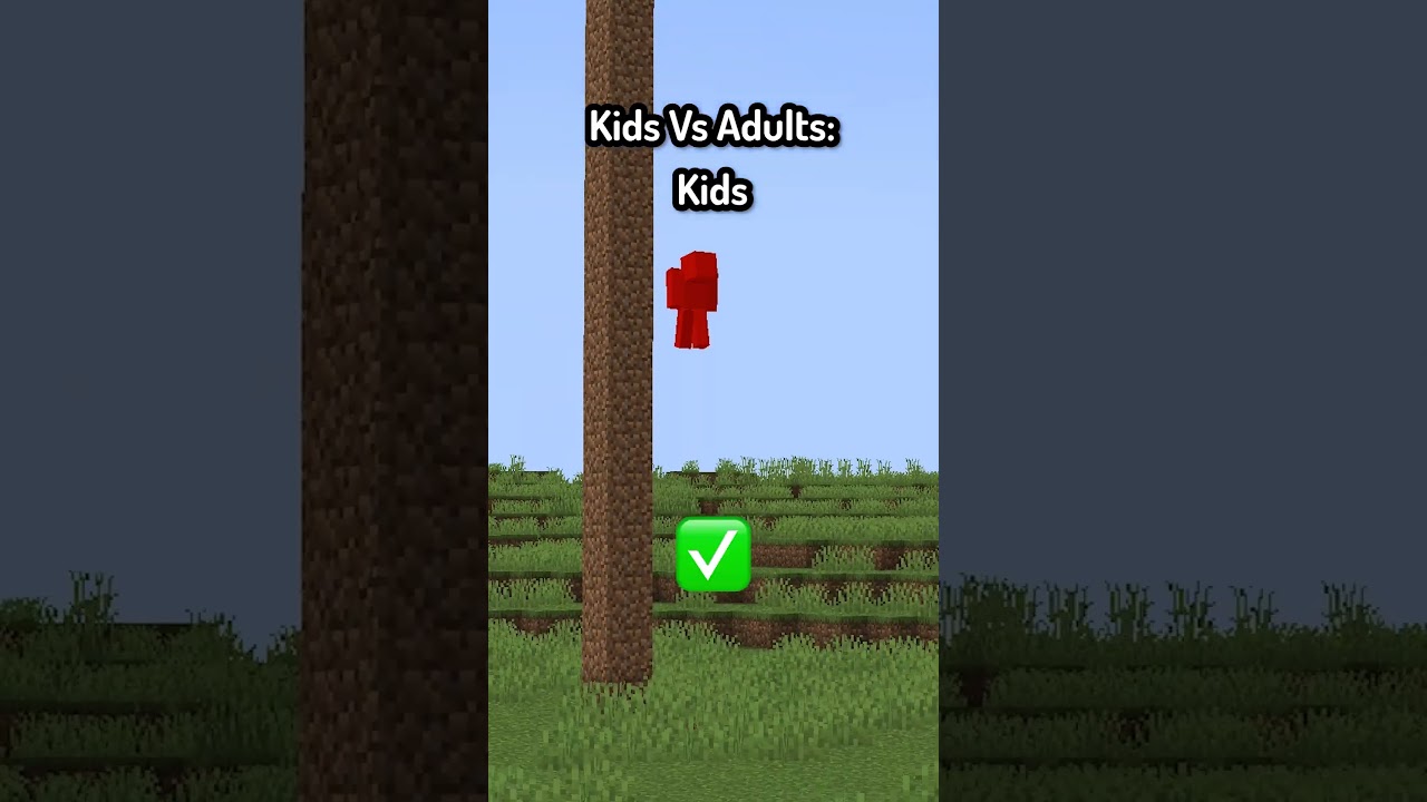 Kids Getting Hurt Vs Adults Minecraft 😂 #shorts