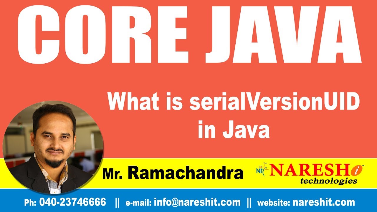 Core Java Tutorials | What is serialVersionUID in Java? | by Mr.Ramachandra