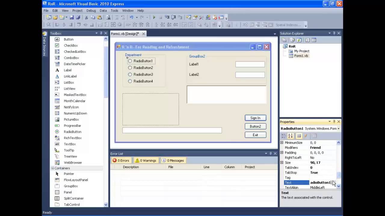 Programming in Visual Basic 2010 Bradley Millspaugh Chapter 2 Part 1