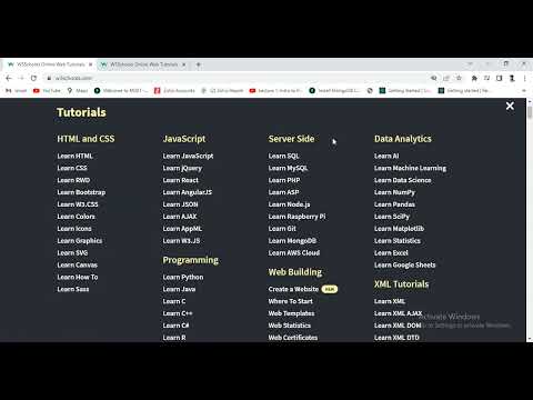 w3schools clone nested navigation tutorial section html css and javascript