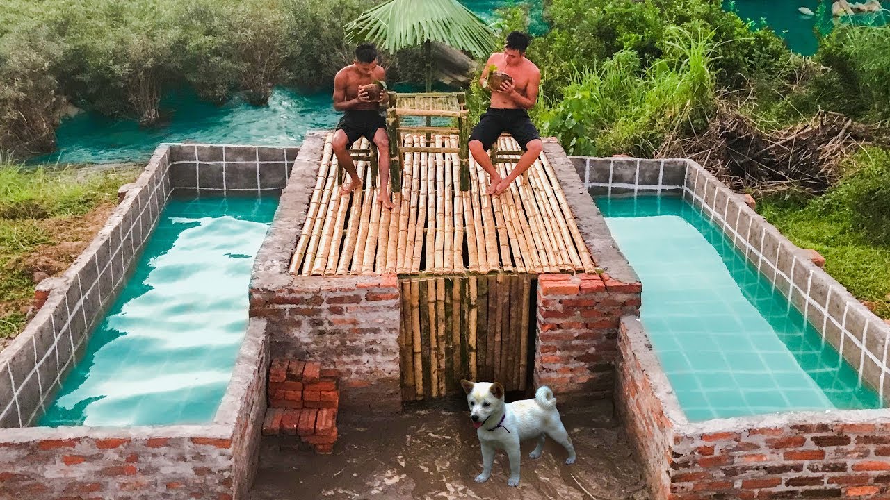 Build The Most Amazing Swimming Pool Around Secret Underground House