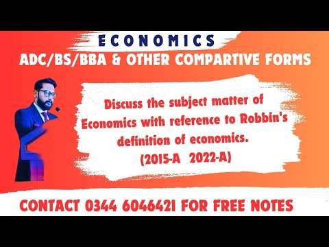 Economics || SPP || Robbin's Definition of Economics