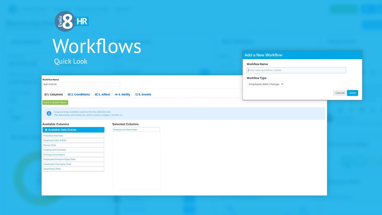 Evalu-8 HR Quick look -  Workflows