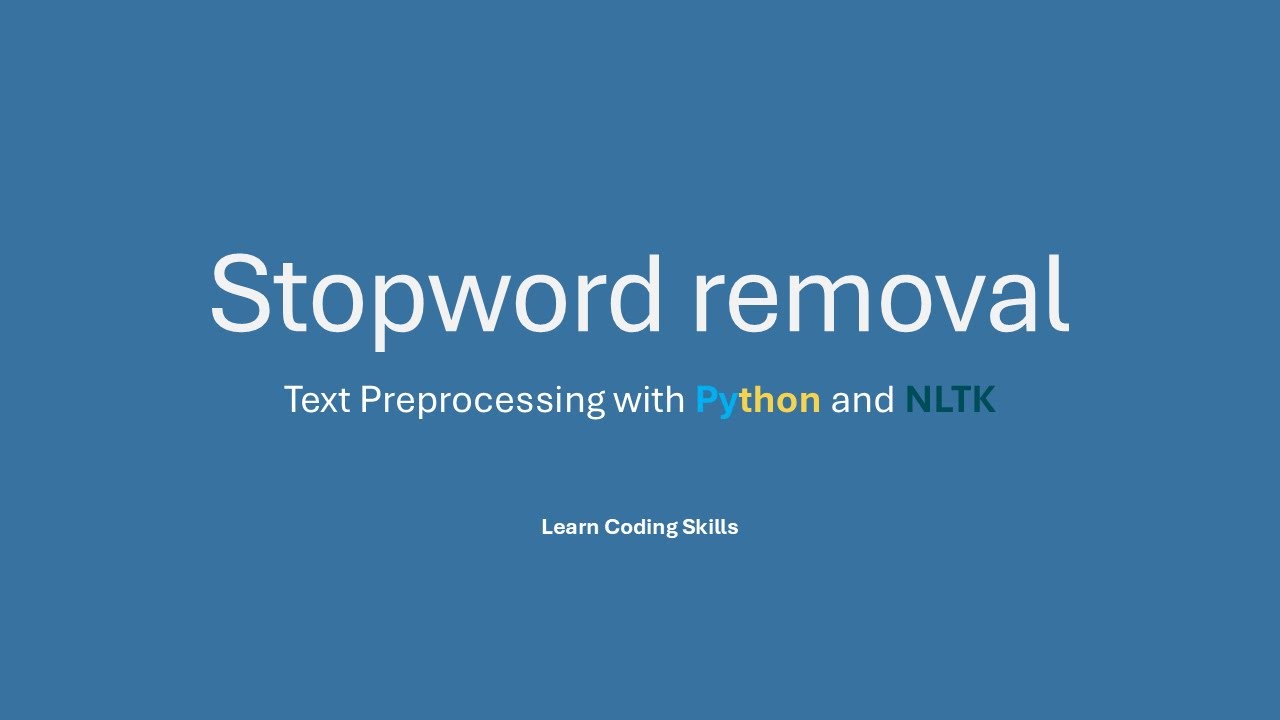 Stopword Removal | Python NLTK Tutorial #04