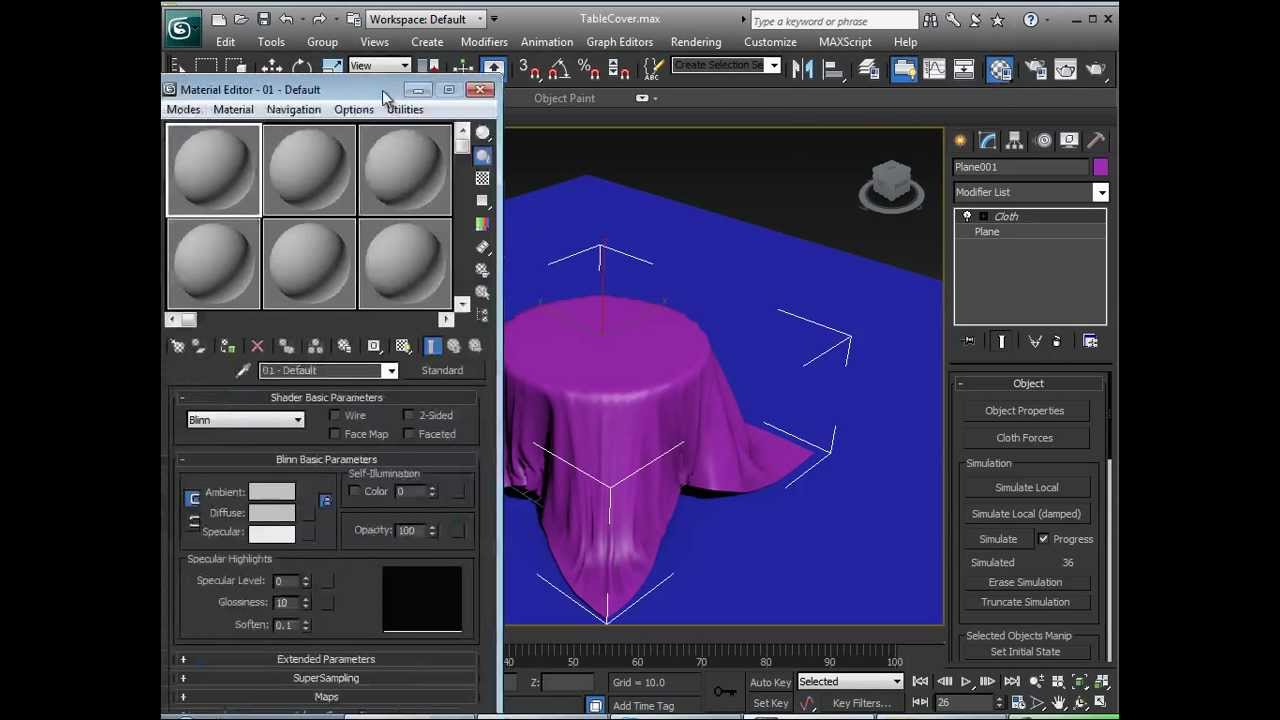3DS Max Tutorial: Creating Table Cloth Using the Cloth Modifier