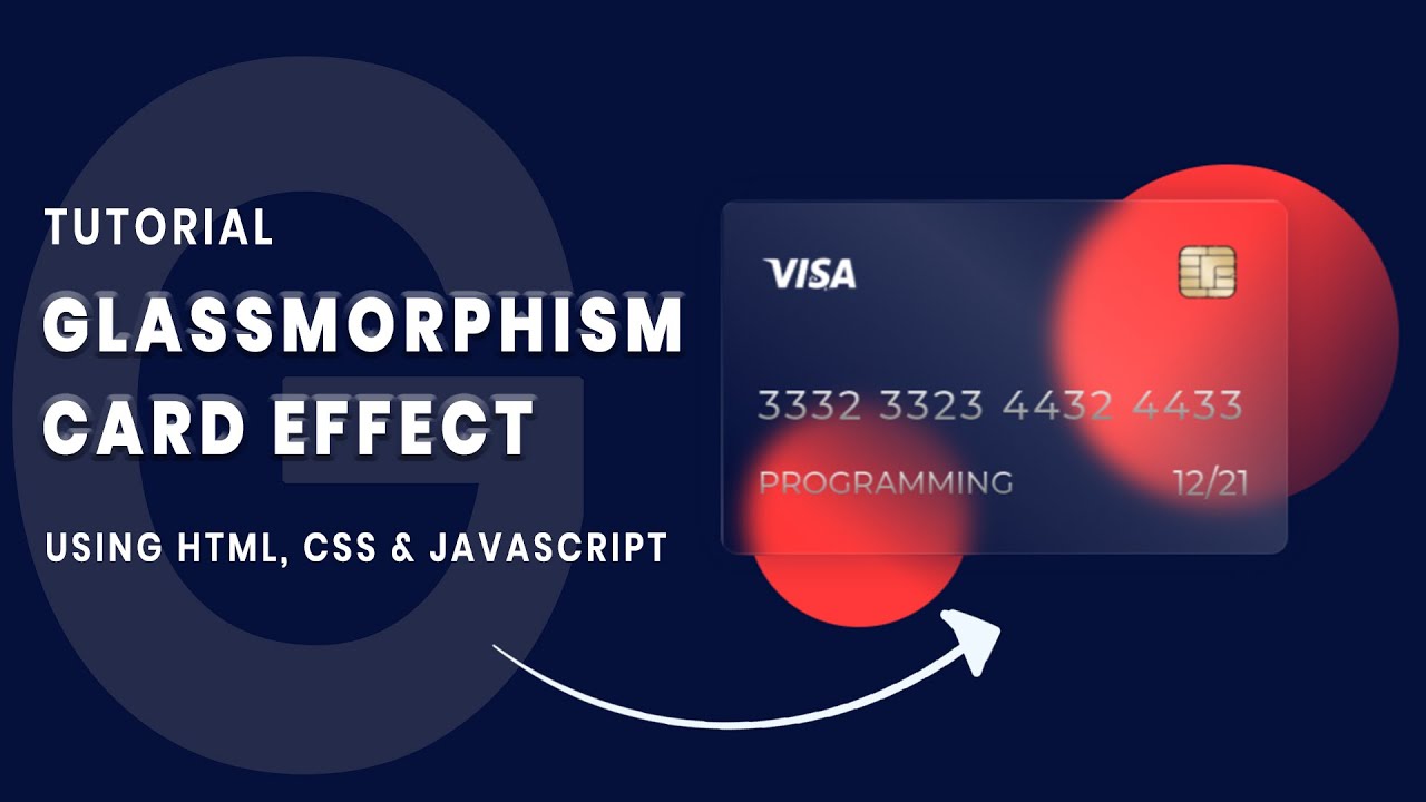 Glassmorphism Card Hover Effects Using Html CSS Javascript | Glassmorphism Card UI Design HTML CSS