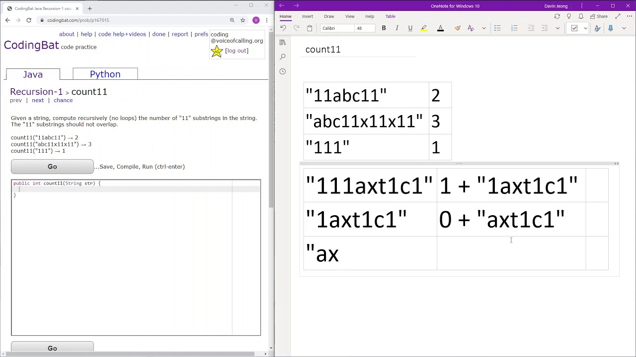 Recursion - 1 (count11) Java Solution || Codingbat.com