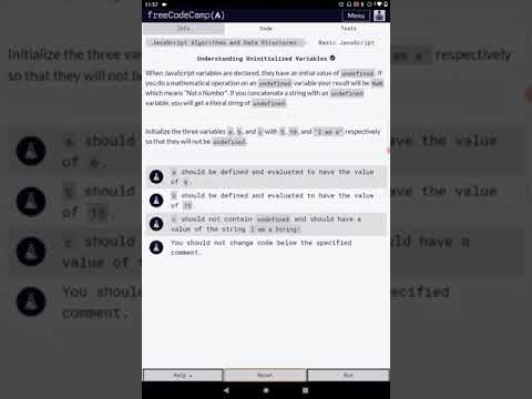 freeCodeCamp - Basic JavaScript - ☑️ Uninitialized Variables ☑️ Case Sensitivity in Variables