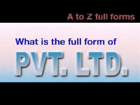 Pvt.Ltd. full form