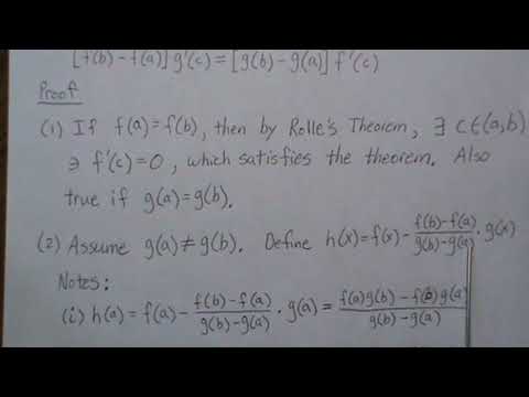 Cauchy Mean Value Theorem