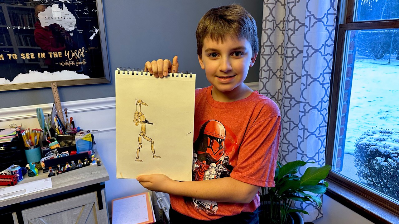 Drawing A STAR WARS B1 Battle Droid