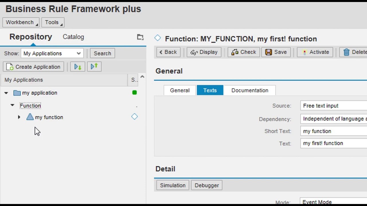Class 5 - Creating an Application Object in BRF+